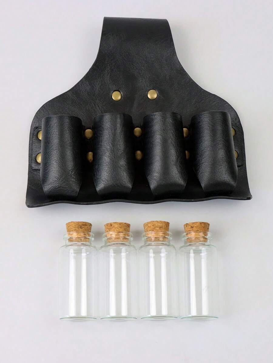 1 Set Medieval Alchemy Fantasy Wizard Waist Pouch Belt Bag With 4 Cork ...