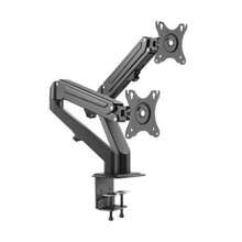 DUAL ARM TV LCD MONITOR DESK MOUNT BRACKET ARTICULATING UP DOWN IN OUT ...
