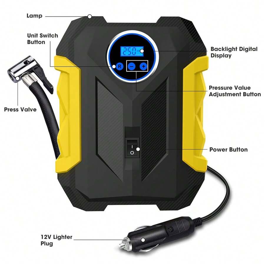 Compresseur d'air portable pour voiture 150 PSI 120 W avec fil ...