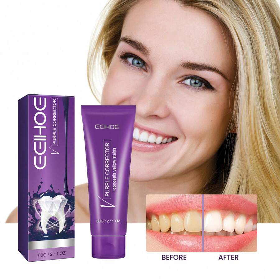 60g Purple Toothpaste Deeply Cleanses Oral Plaque, Brightens And ...