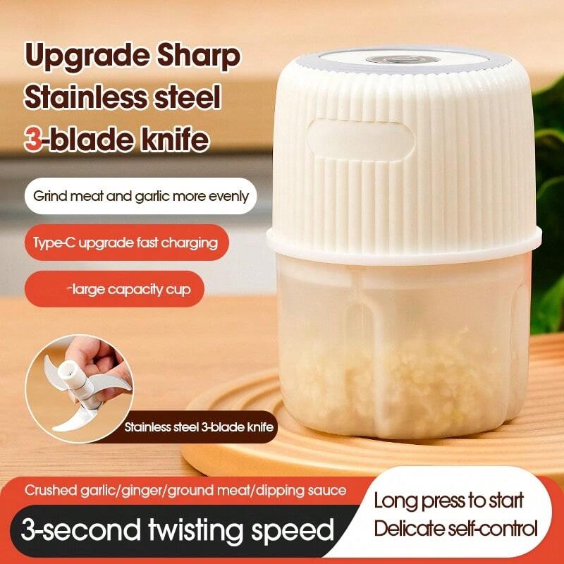 Electric Mini Portable Vegetable And Garlic Puree Machine, 250ML Garlic ...