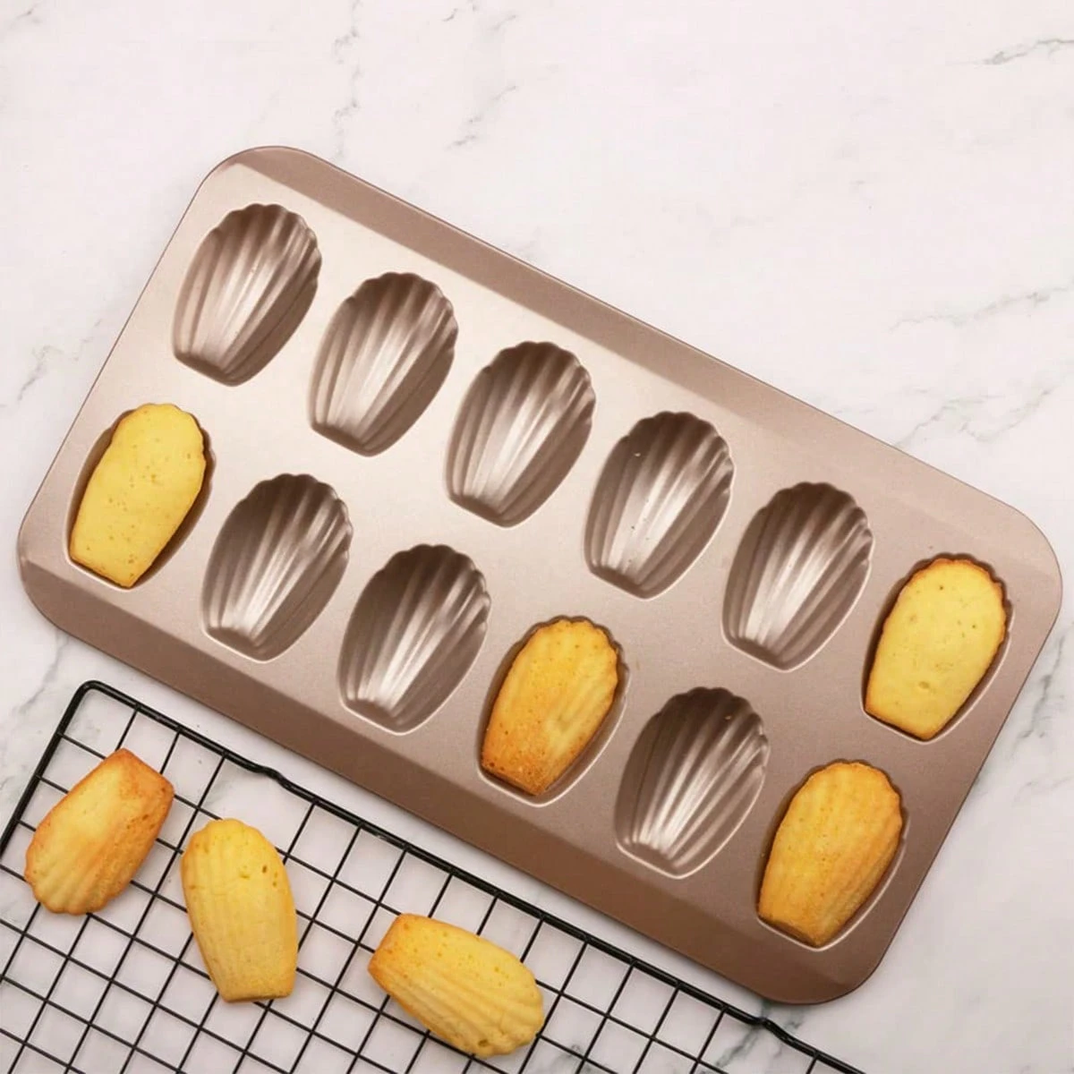1 Pc 12-Well Madeleine Mold Makes 12 Madeleine Cookies | Nonstick Tea ...