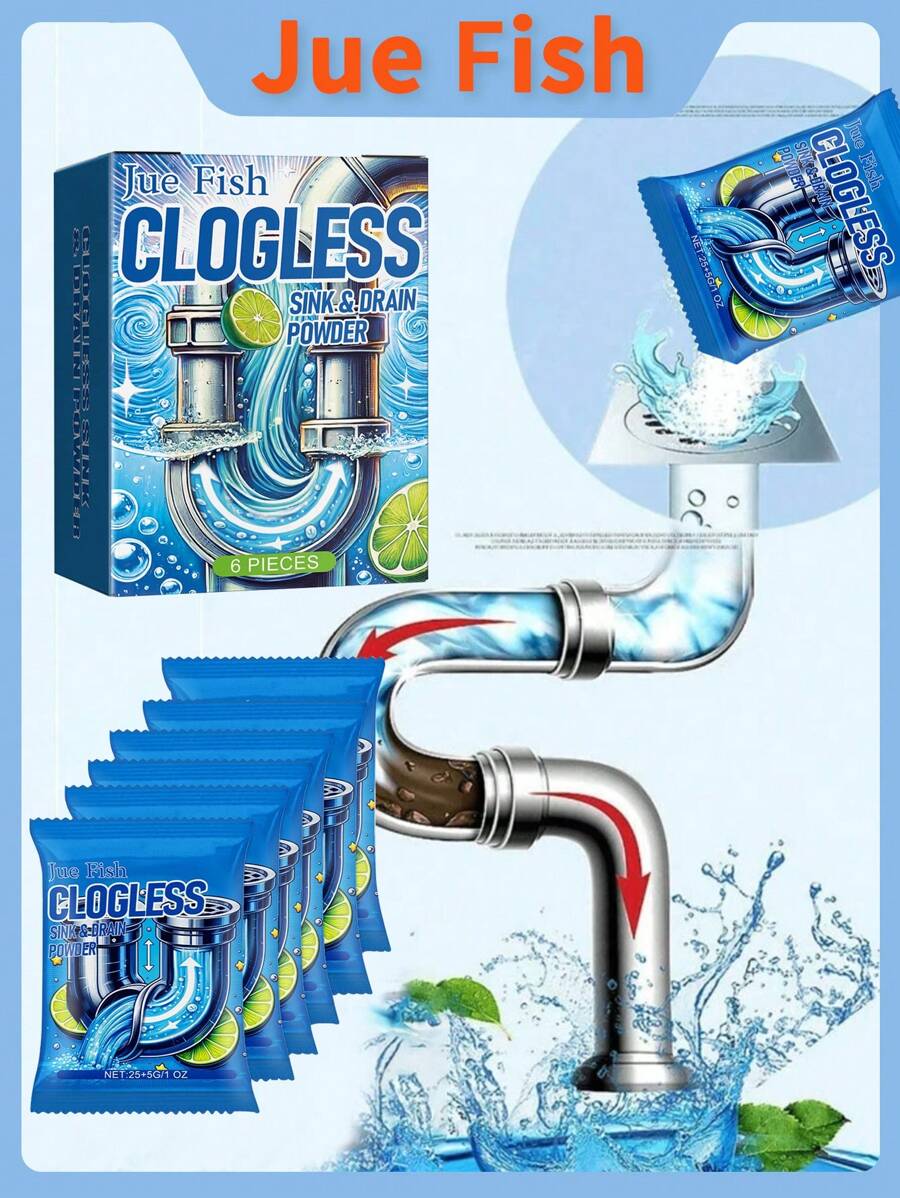 1 Box Of 6 Pcs Sewer Dredger, Pipe Blockage Remover, Kitchen And Toilet ...