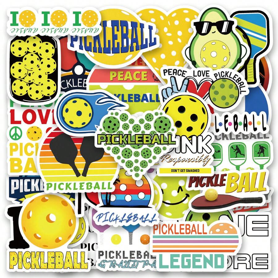50Pcs Pickle Ball Stickers Aesthetic Vinyl Stickers Decals Scrapbook ...