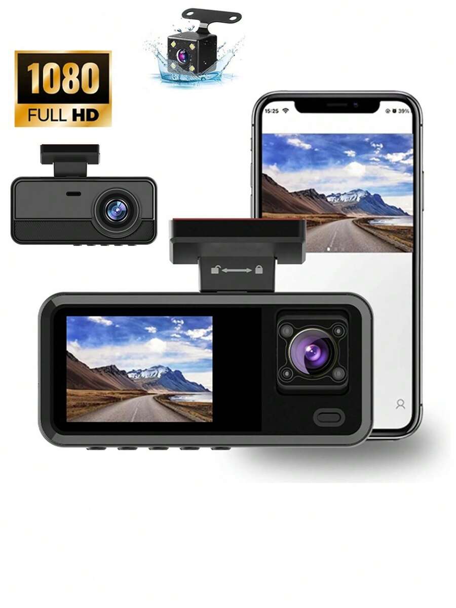 3 Channel Dash Cam,Car Dash Cam, Car Front Rear Image Recorder, Mini ...