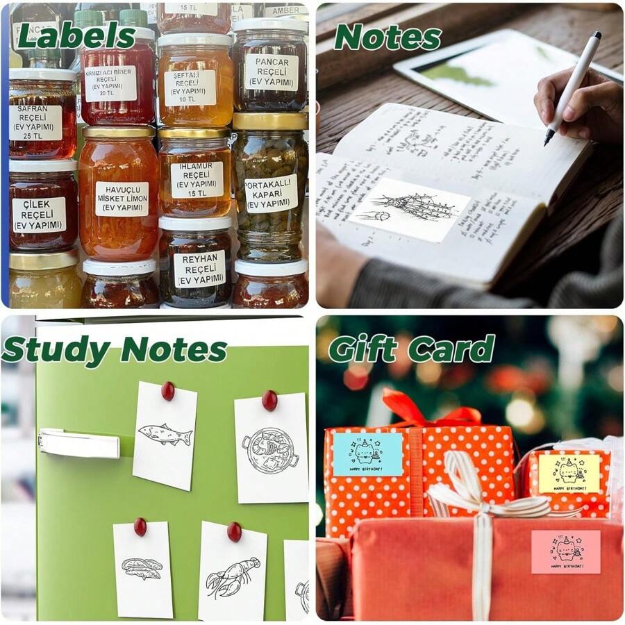 Portable Printer Mini Thermal Printer, Mini Inkless Sticker Printer BT ...