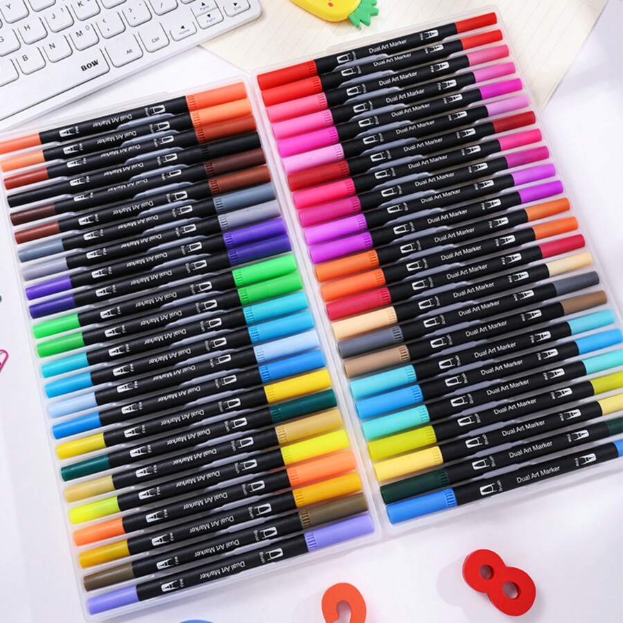 Double-Sided Children's Watercolor Pens, Water-Based Washable Drawing ...