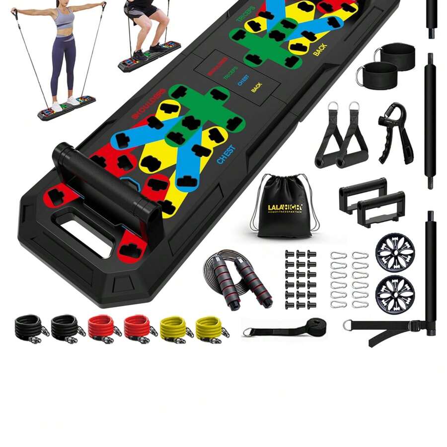 Home Gym Kit, All-In-One Fitness Equipment With Push-Up Board ...