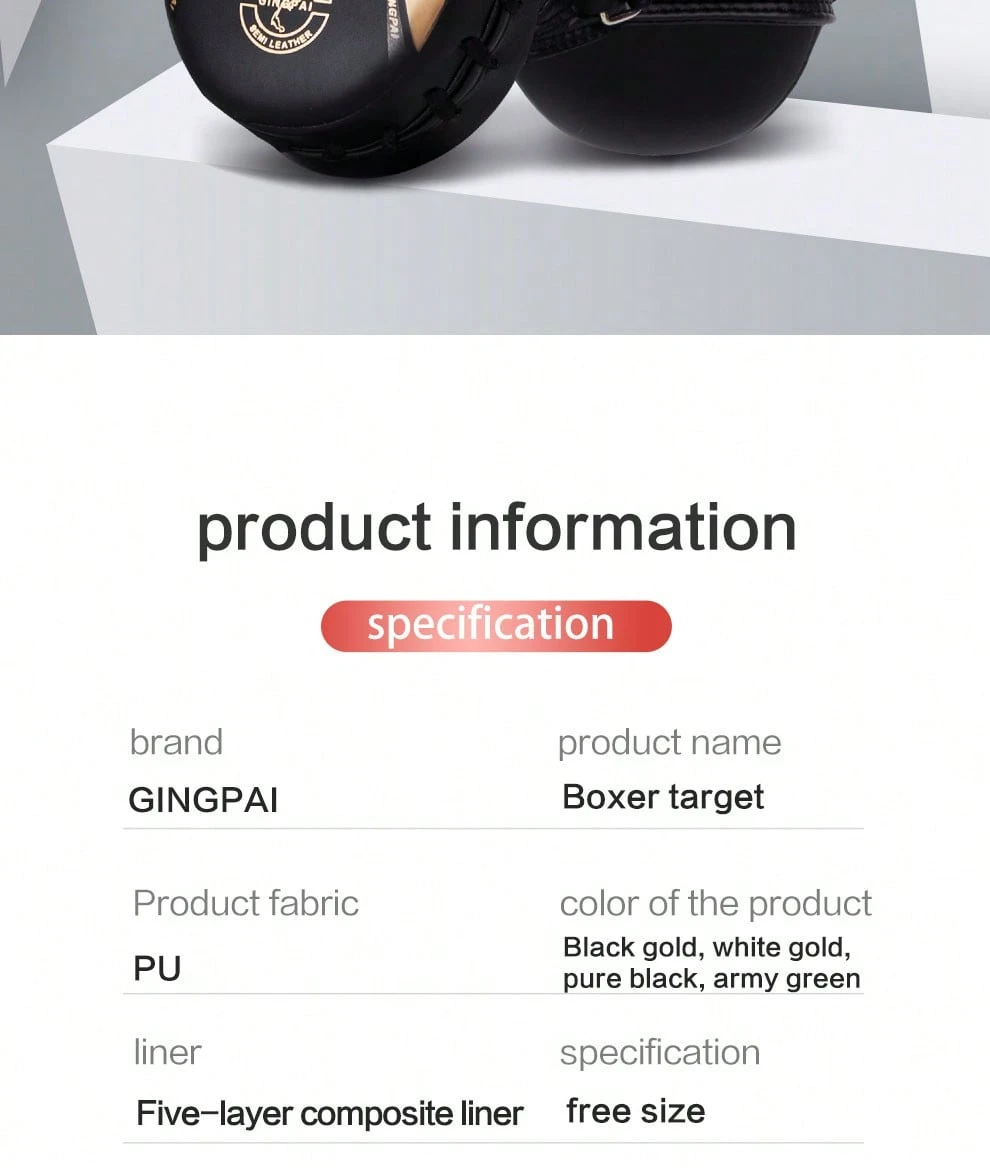 GINGPAI Professional Boxing Pad For Adults & Teenagers, Martial Arts ...