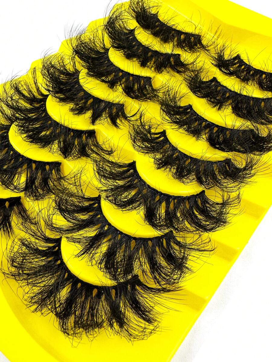 7 Pairs 9D Fluffy & Dramatic Looking, Reusable Faux Mink Eyelash ...