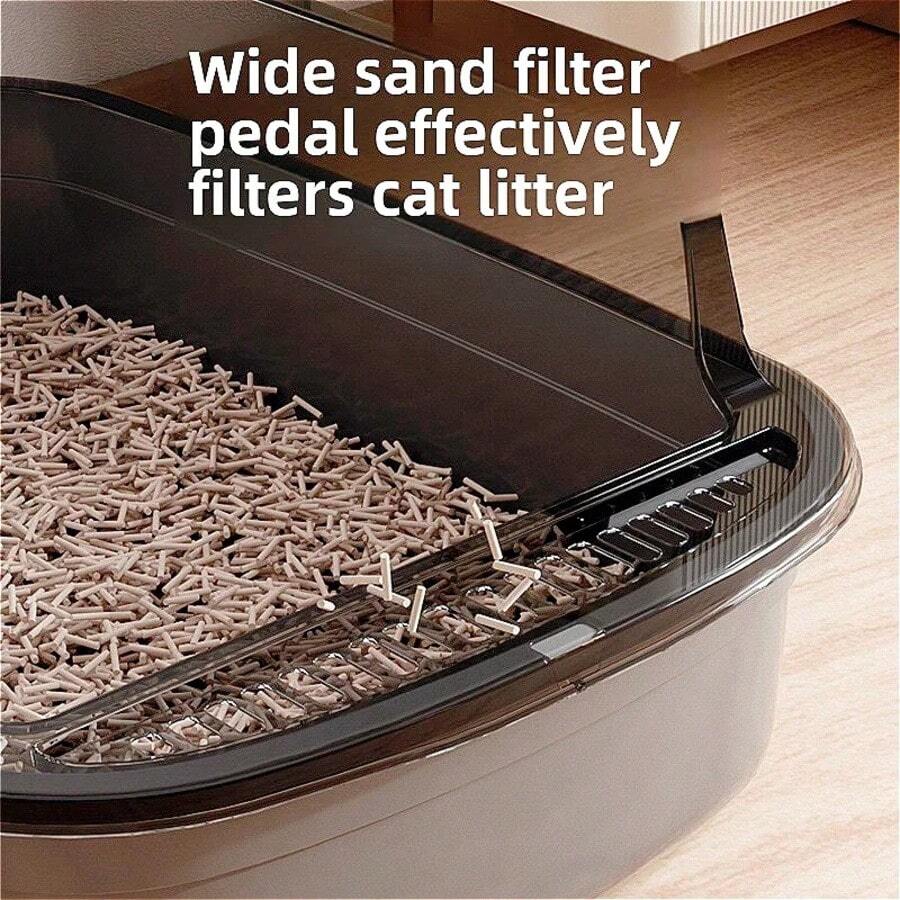 Cat Litter Box Thickening Kitty Sandbox Semi-Enclosed High Side ...
