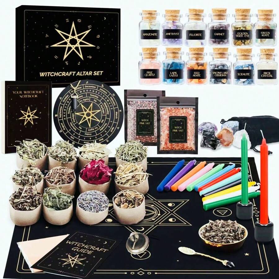 Witchcraft Set: Rock Crystal Witchcraft Altar Starter Set, Equipped With Basic Witchcraft ...