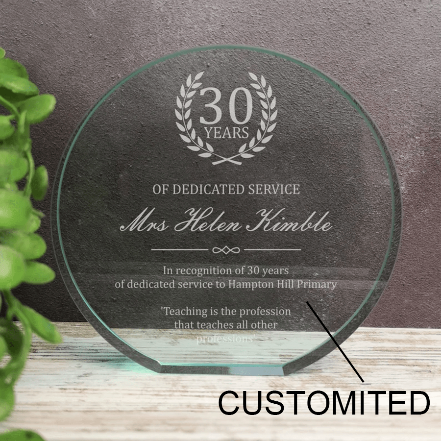 Personalised Glass Employee Award, Retirement Appreciation, For Manager ...