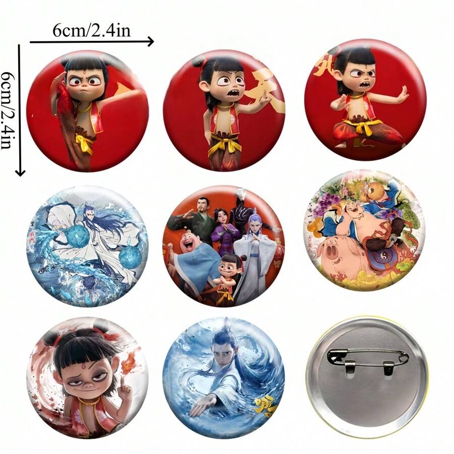 5pcs Ne Zha Badges, Nezha Anime Movie Merchandise Badges, Ao Bing Nezha ...