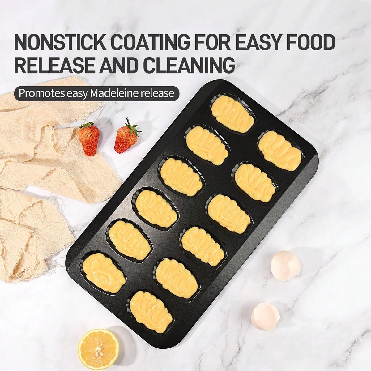 1 Pc 12-Well Madeleine Mold Makes 12 Madeleine Cookies | Nonstick Tea ...