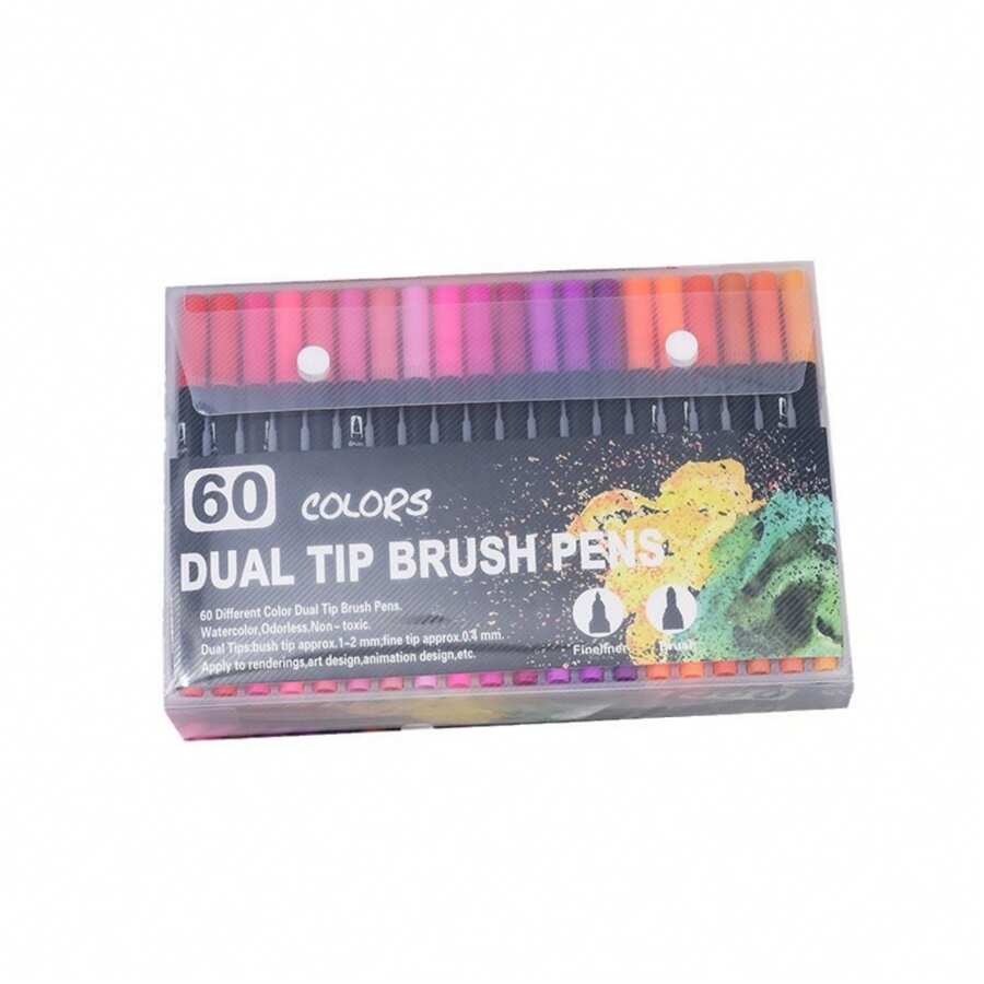Double-Sided Children's Watercolor Pens, Water-Based Washable Drawing ...