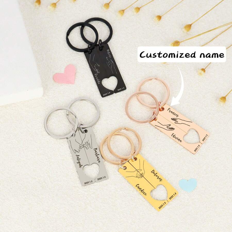 2 Pieces Of 2 Pieces Of Couple Keychain Personalized Gift For Boyfriend ...