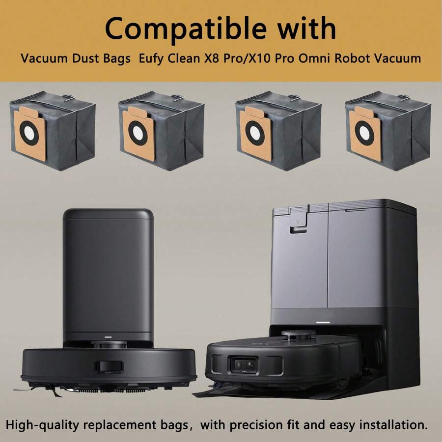 Dust Bags Replacement For Eufy Clean X8 Pro/X10 Pro Omni Robot Vacuum Self-Empty Station ...