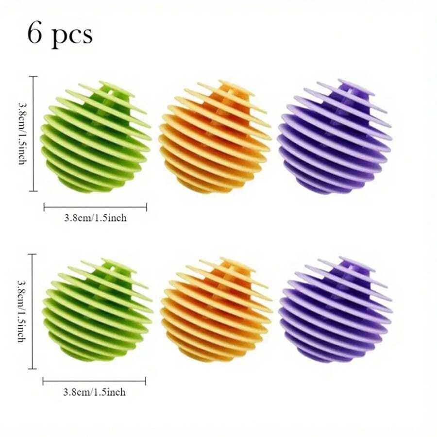 Set Of 6 Reusable Anti-Tangle Laundry Balls - Magic Wrinkle Remover ...