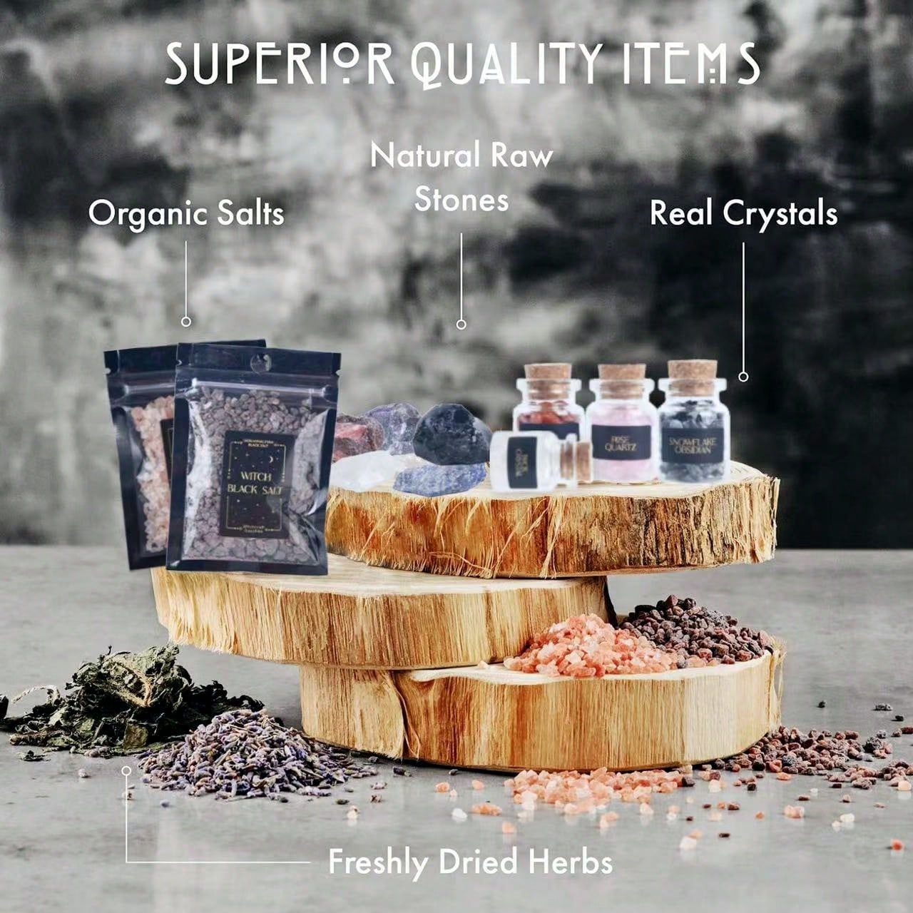 Witchcraft Set: Rock Crystal Witchcraft Altar Starter Set, Equipped ...