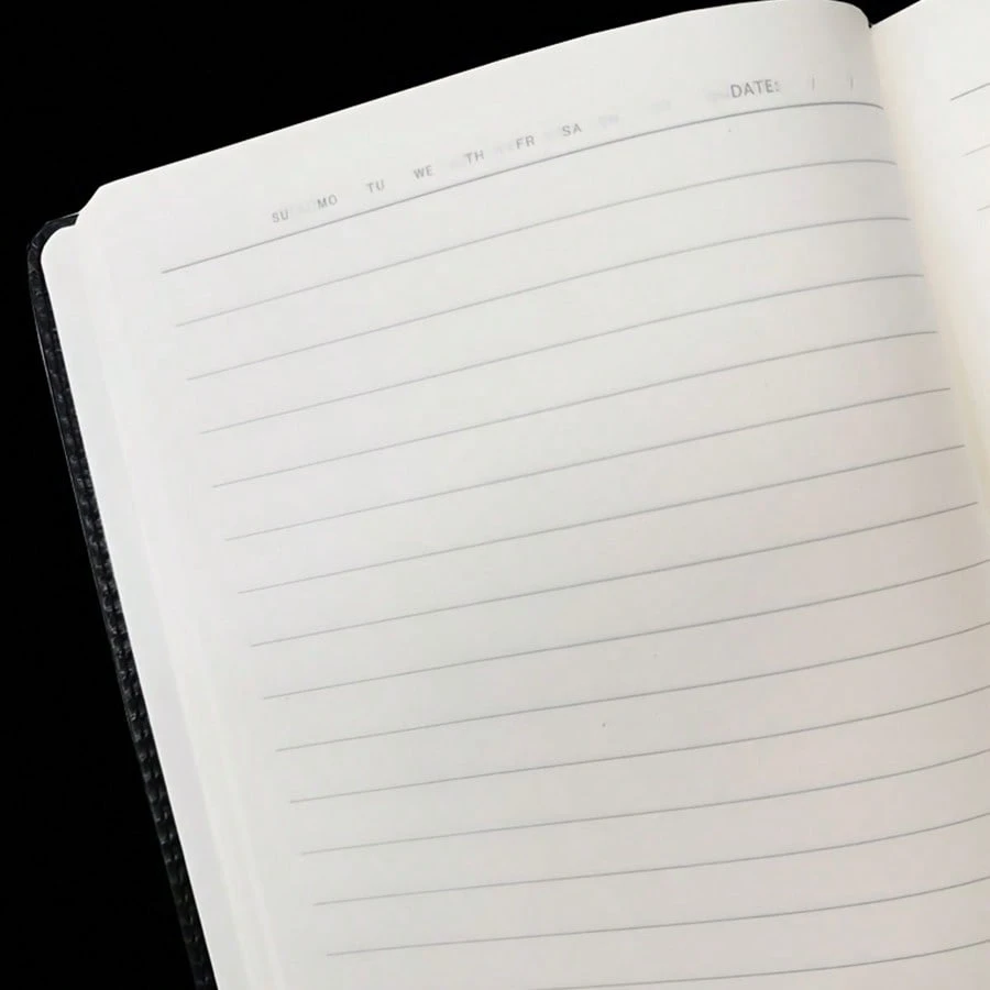 200 Pages Faux Leather Notebook With Bookmark, A5 Business Office ...