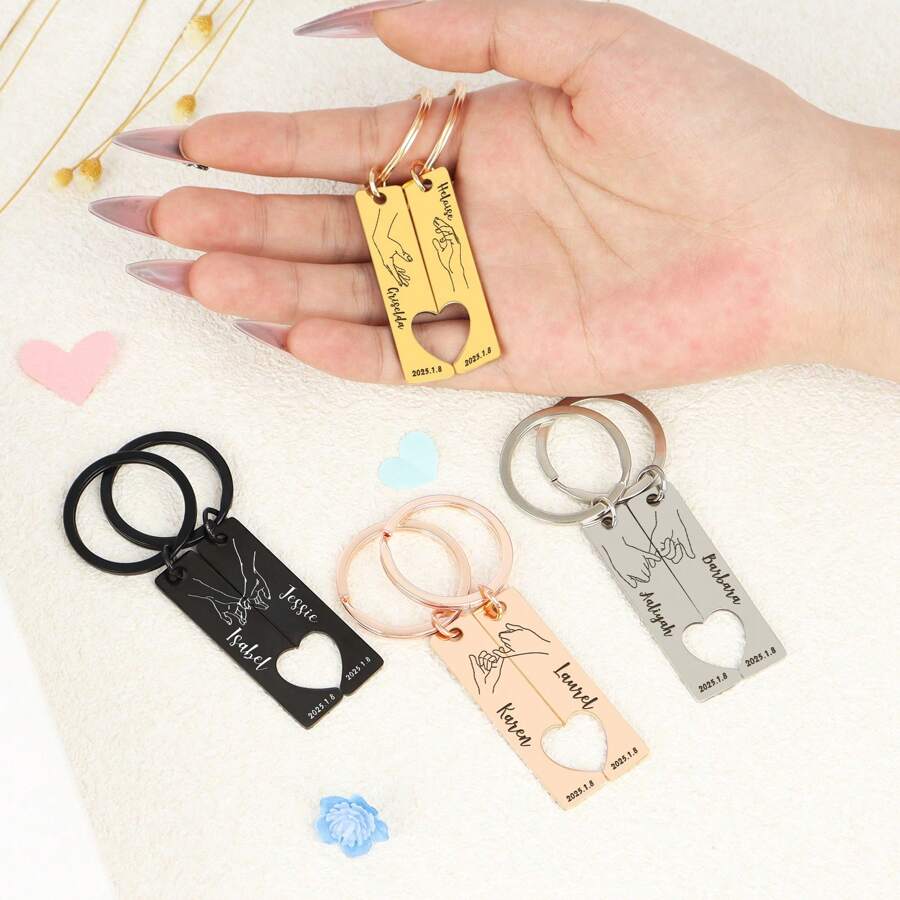 2 Pieces Of 2 Pieces Of Couple Keychain Personalized Gift For Boyfriend ...