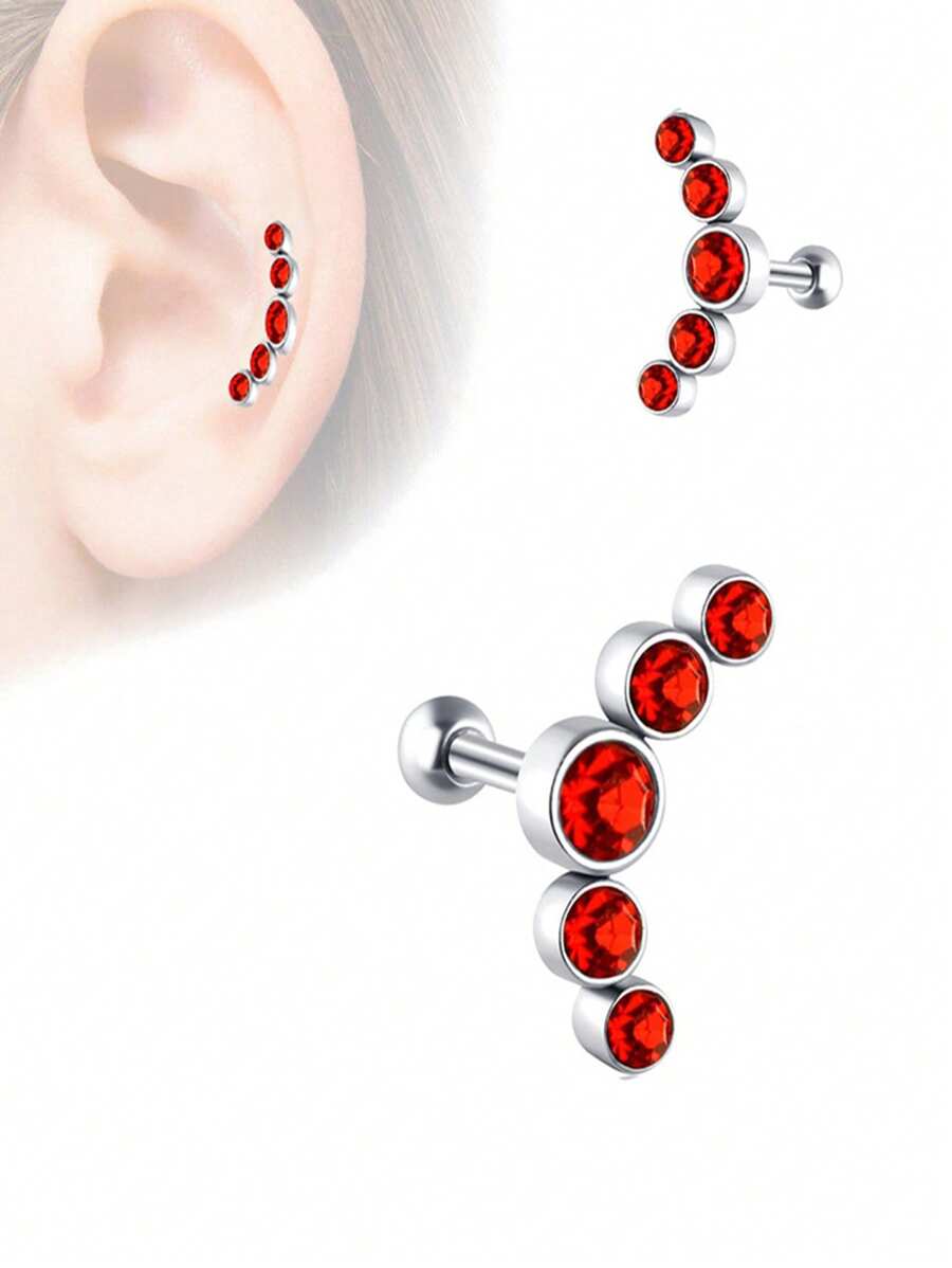 1-5pcs 16G Cartilage Helix Tragus Stud Earring Zirconia Ear Nail ...