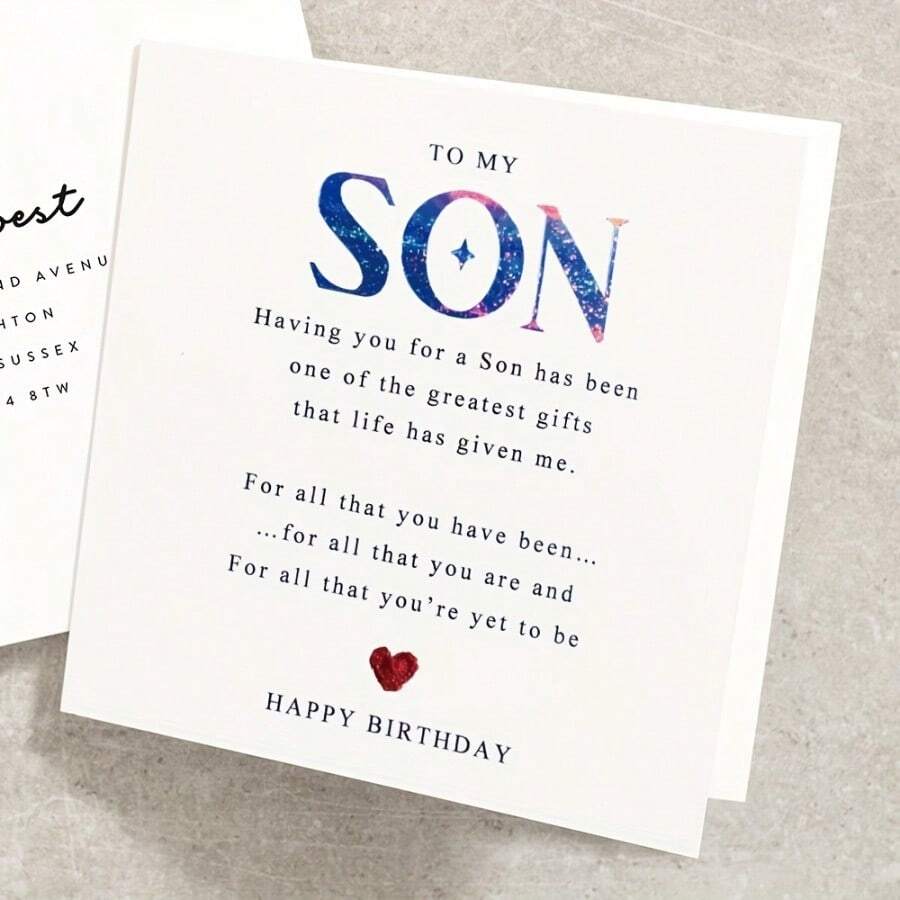 A Birthday Card With Envelope, Elegant Handwritten Poem Inside, High ...