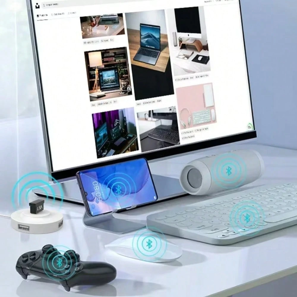 USB Bluetooth 5.1 Adapter Transmitter Receiver Bluetooth Audio Bluetooth Dongle Wireless USB ...