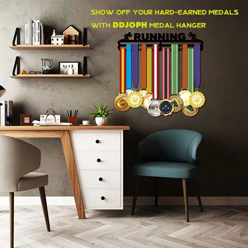 1pc Medal Hanger For Running, Marathon Medals Display Rack, Black ...