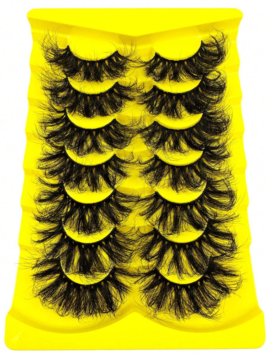 7 Pairs 9D Fluffy & Dramatic Looking, Reusable Faux Mink Eyelash ...