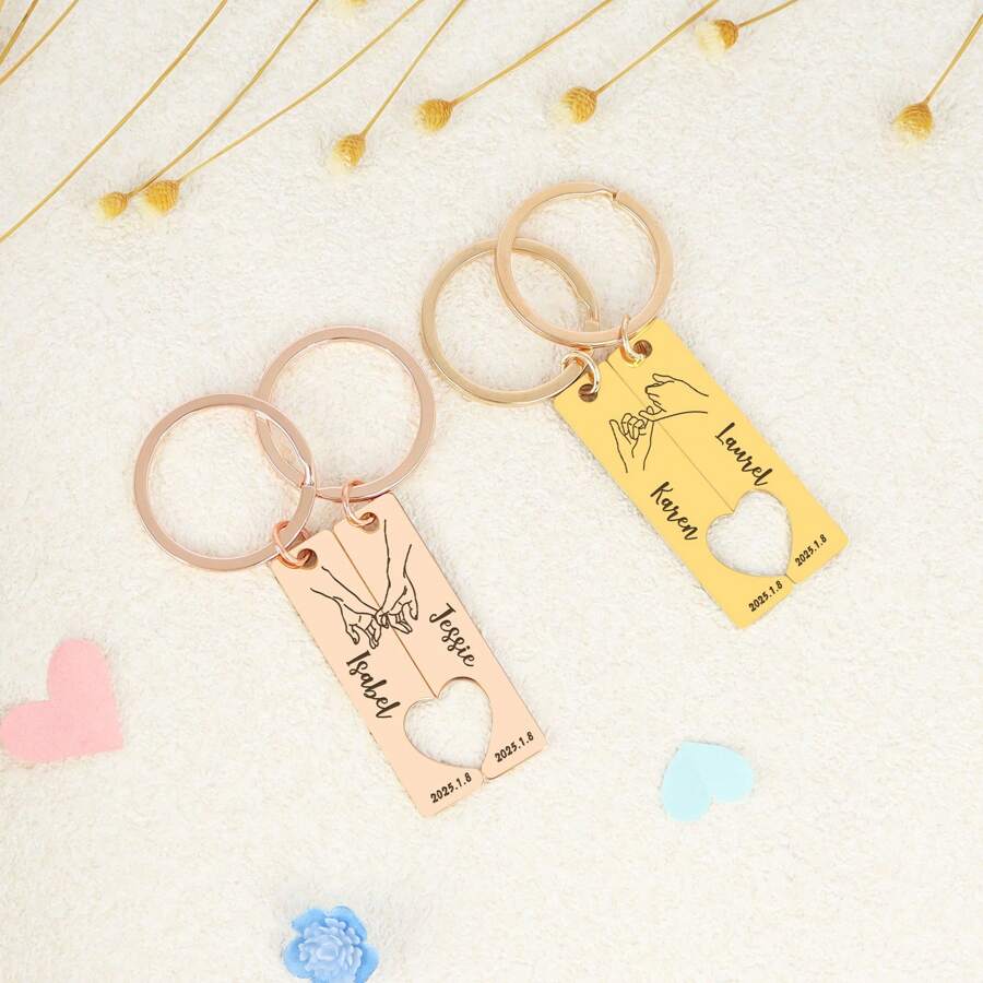 2 Pieces Of 2 Pieces Of Couple Keychain Personalized Gift For Boyfriend ...