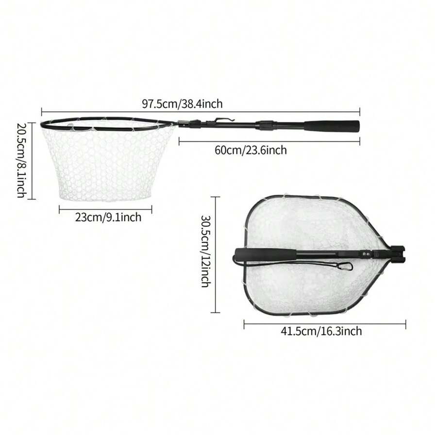 Retractable Landing Fishing Net 190cm-5cm With Telescoping Pole Handle ...