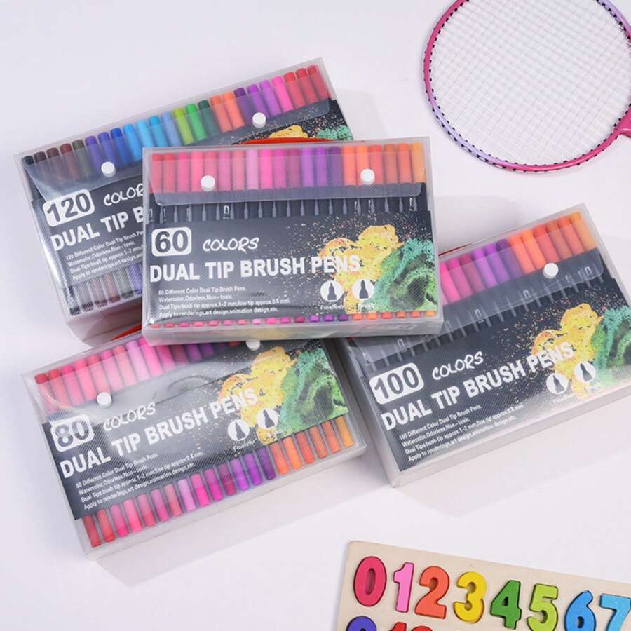 Double-Sided Children's Watercolor Pens, Water-Based Washable Drawing ...