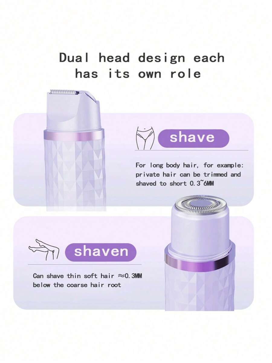 Shaver For Women's Armpit Hair Private Parts Shaver Electric Double-Ended Intimate Whole Body ...