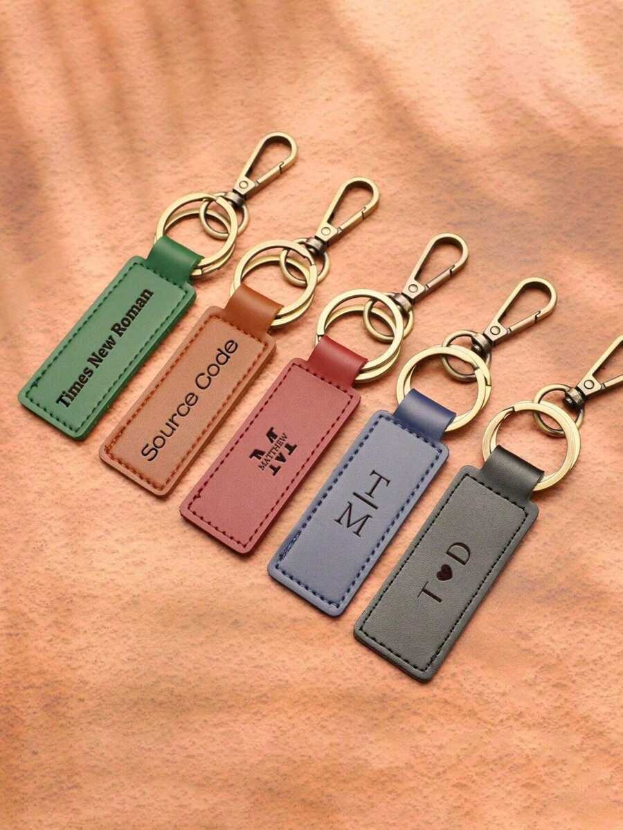1PC Custom Leather Key Chain, Personalised Text Leather Keyring, Ride ...