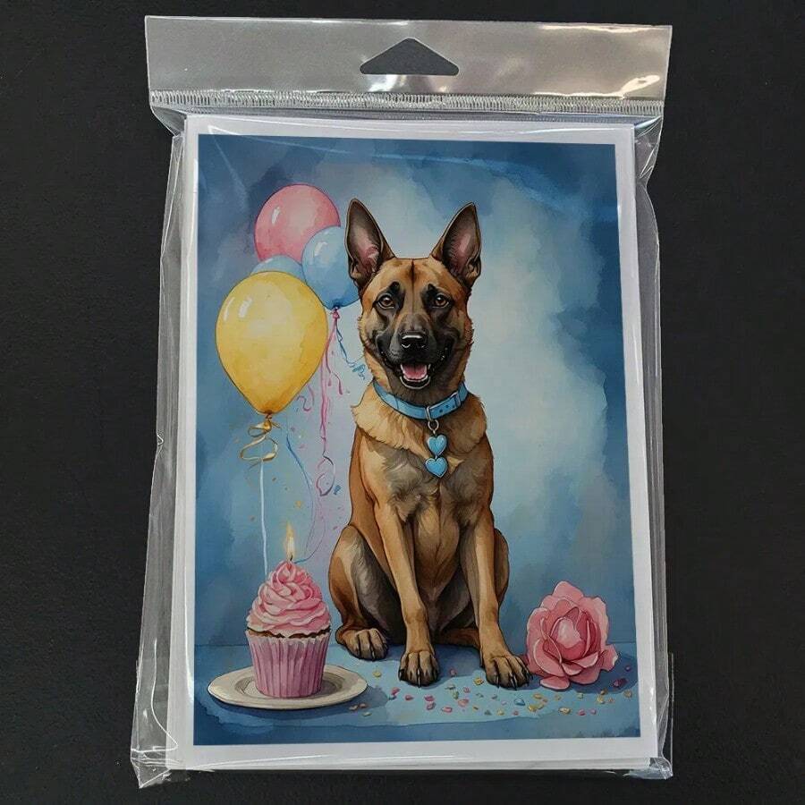 Belgian Malinois Happy Birthday Greeting Cards Pack Of 8 Blank Cards ...