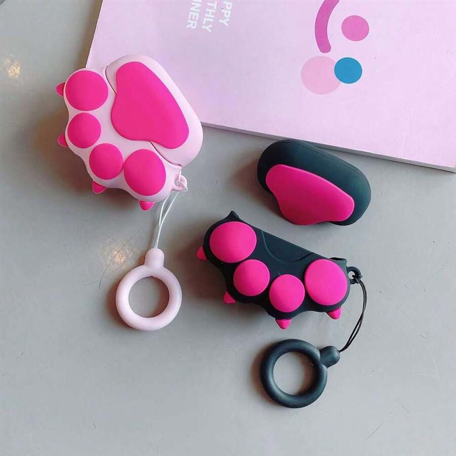Novelty Girly Soft And Cute Cat Paw Shape Earphone Case Suitable For ...