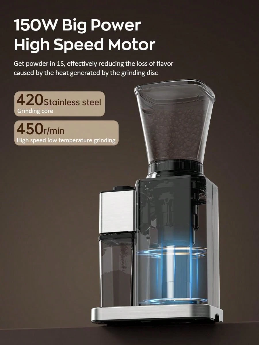 CAFELFFE CAFELFFE Anti-Static Conical Burr Coffee Grinder Machine With ...