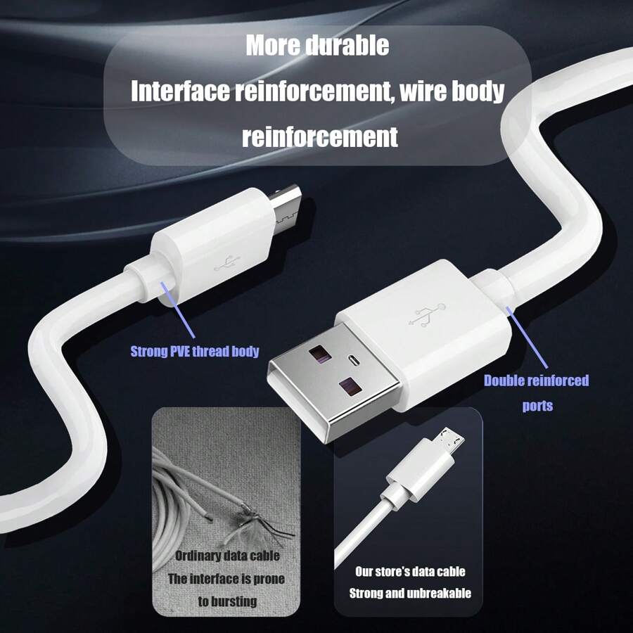 Câble de données micro 5 broches, câble de données micro 5 broches blanc - 1 mètre de long ...