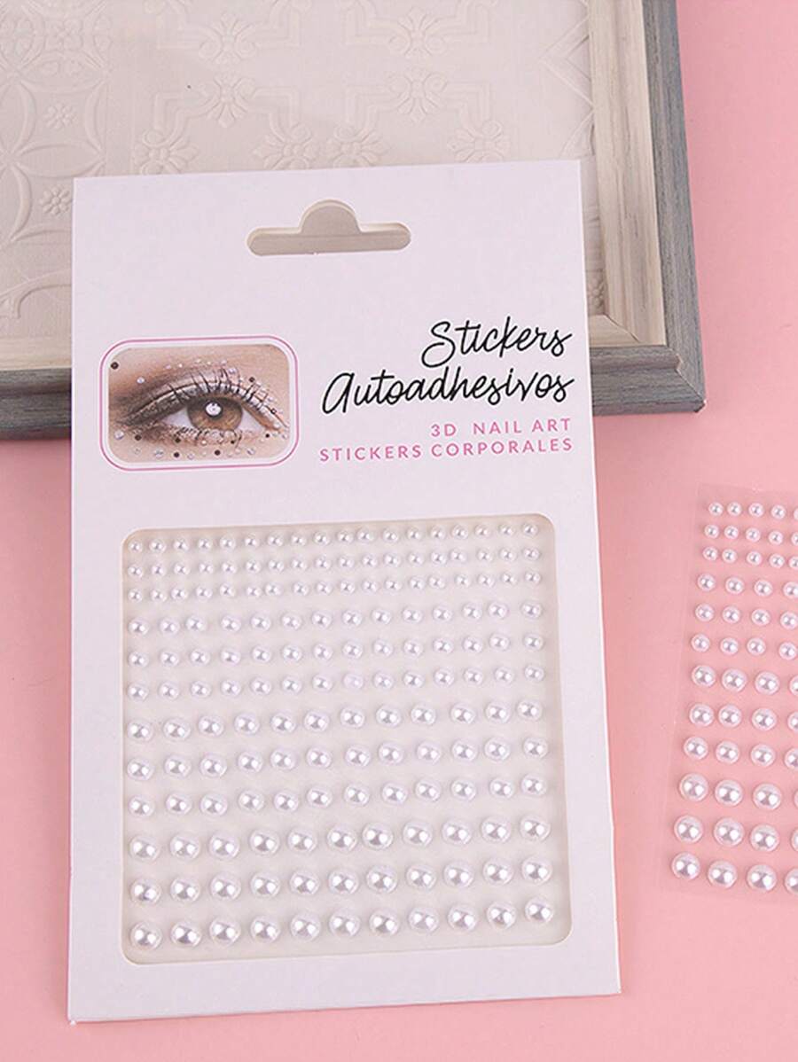 1pc Self-Adhesive 3D Faux Pearl Sticker, Hair Sticker, Face Sticker For ...