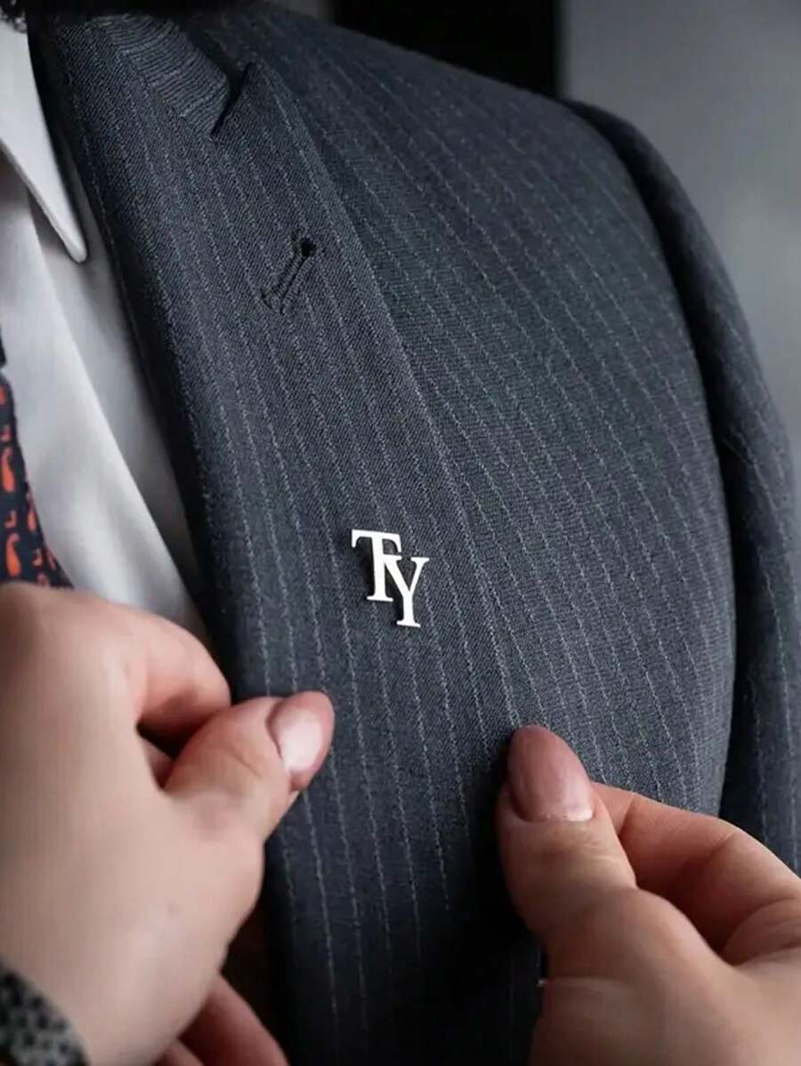 1PC Custom Double Letter Pin, Stainless Steel Initial Sound Pin ...