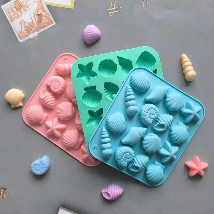 16 Cavity Shell, Conch, Starfish And Other Shaped Silicone Molds DIY ...