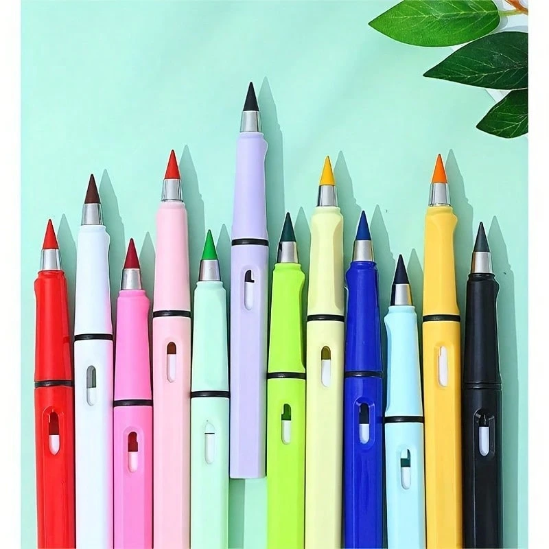 12 Colorful Eternal Pencils - Permanent Writing, No Sharpening ...