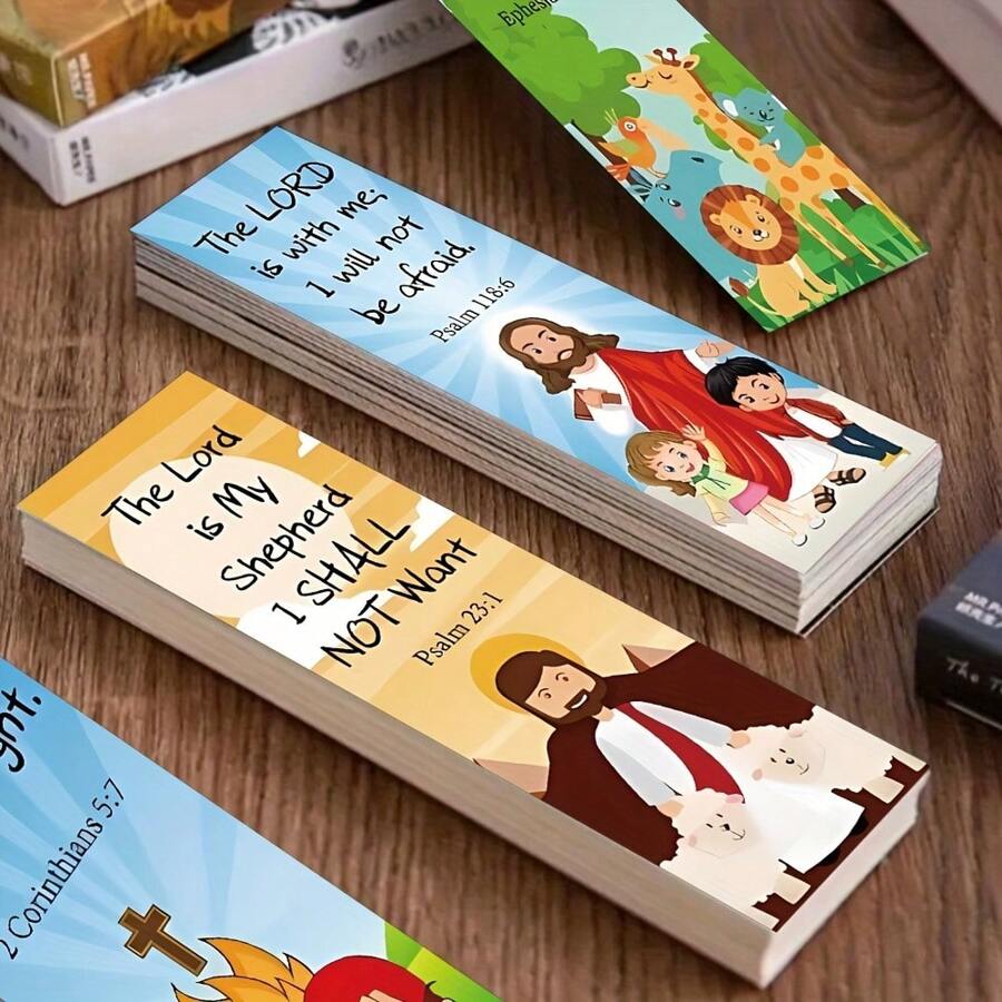 30pcs Easter Bible Quotes Bookmark, Easter Cartoon Paper Bookmark ...