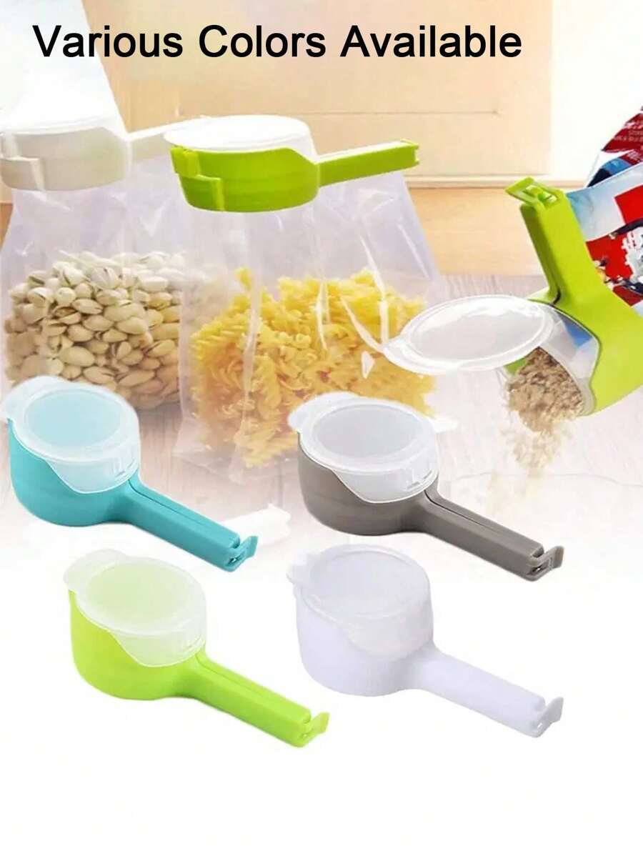 Spill-Proof Food Bag Clips, Reusable Plastic Sealable Snack Bag Clips ...