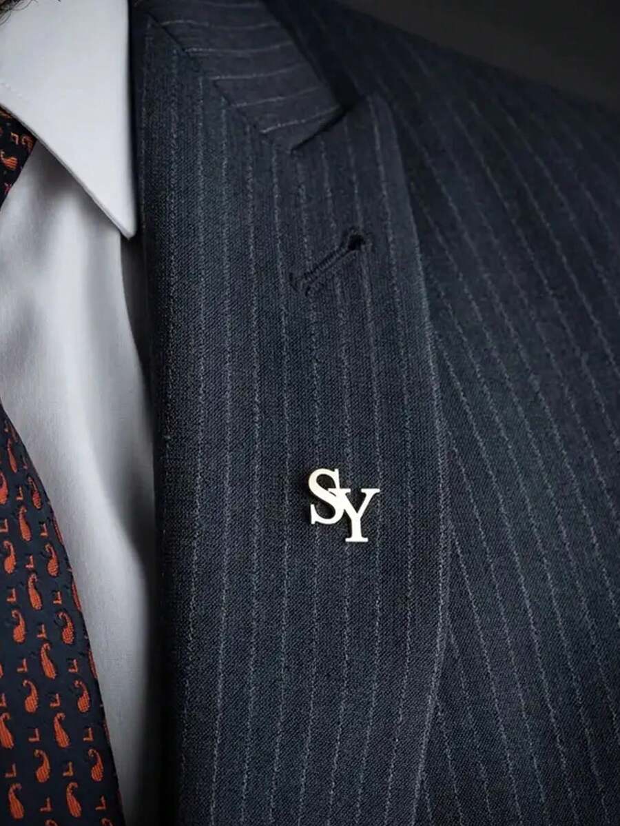 1PC Custom Double Letter Pin, Stainless Steel Initial Sound Pin ...
