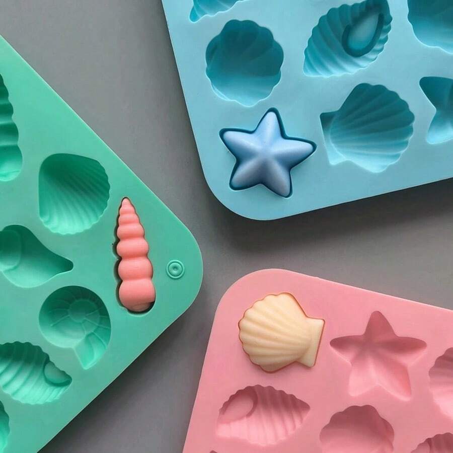 16 Cavity Shell, Conch, Starfish And Other Shaped Silicone Molds DIY ...