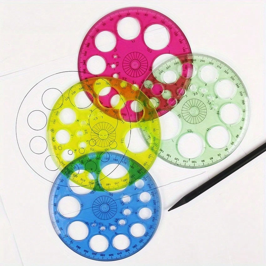 Herramienta de dibujo circular multiuso, transportador de 360 grados y ...