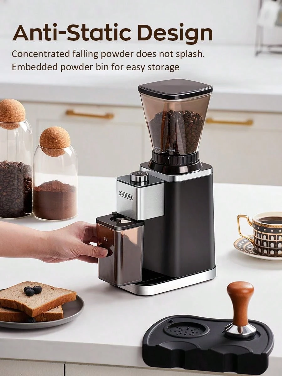 CAFELFFE CAFELFFE Anti-Static Conical Burr Coffee Grinder Machine With ...